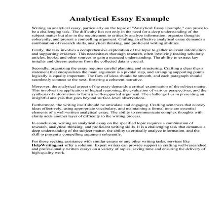 Analytical Essay Example. College essay: Analytical thesis statement ...