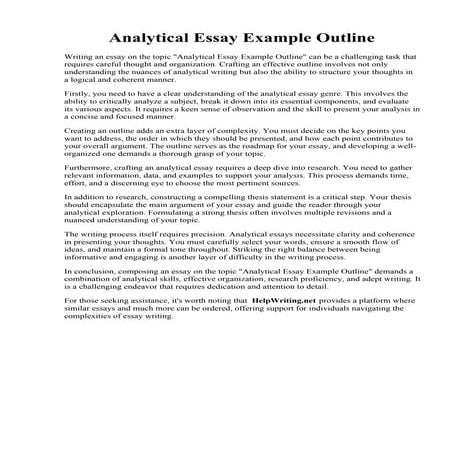 Three Paragraph Essay Outline | PDF