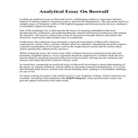 Analytical Essay On Beowulf.pdf
