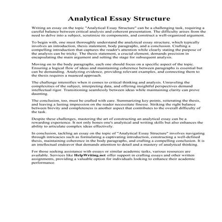 Analytical Essay Structure | PDF