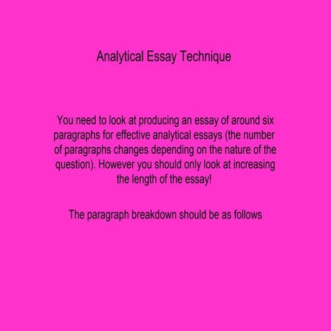 Analytical essay technique | PPT