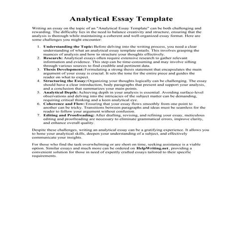 Analytical Essay Template | PDF