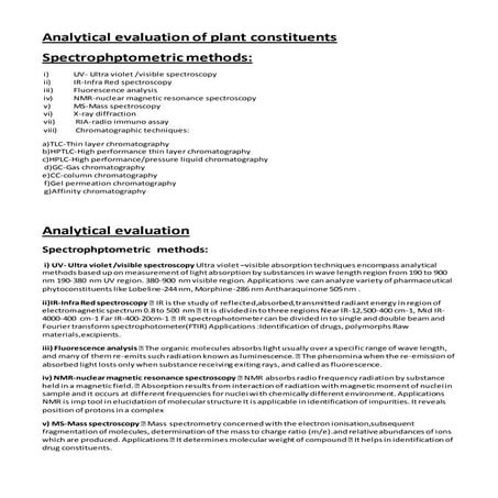 analytical evaluation of plant constituents | DOCX