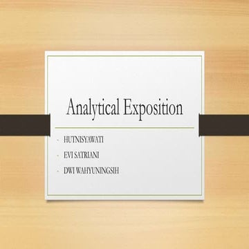 Analytical exposition klp. iv | PPT