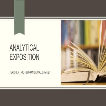 ANALYTICAL EXPOSITION PPT ; ENVIRONMENTAL PROBLEMS | PPTX