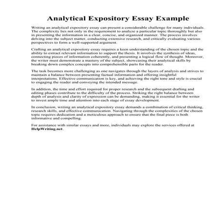Analytical Expository Essay Example. Expository report examples ...