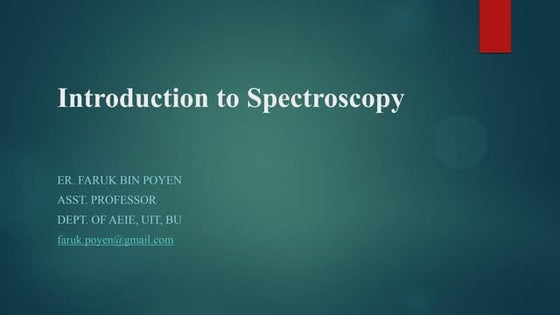 introduction to spectroscopy | PPT