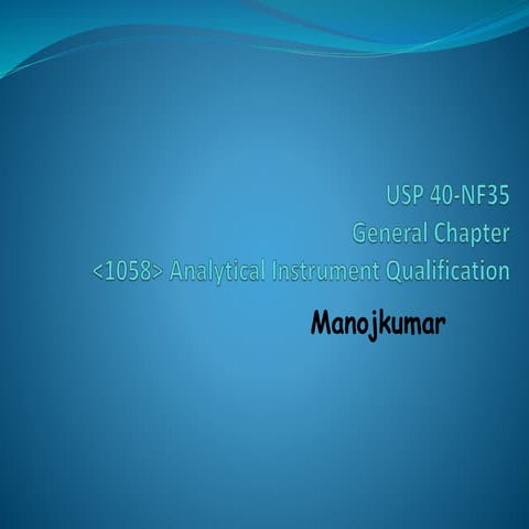 Analytical instrument qualification | PPTX