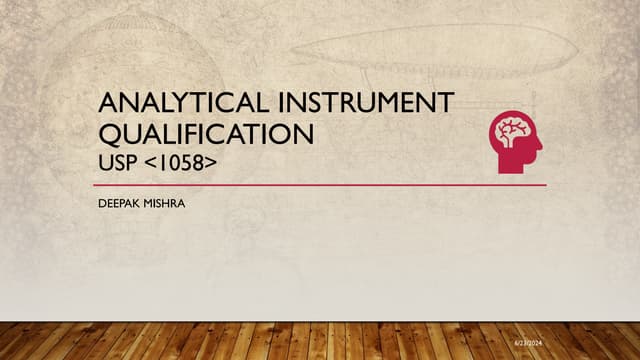 Analytical Instrument Qualification - USP chapter 1058 revision | PDF