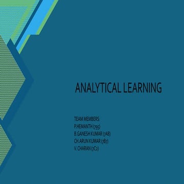 ANALYTICAL LEARNING IN MACHINE LEARNINGS | PPTX