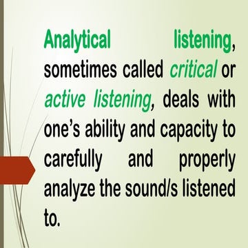 Analytical listening. Grade 10 Topicpptx | PPTX