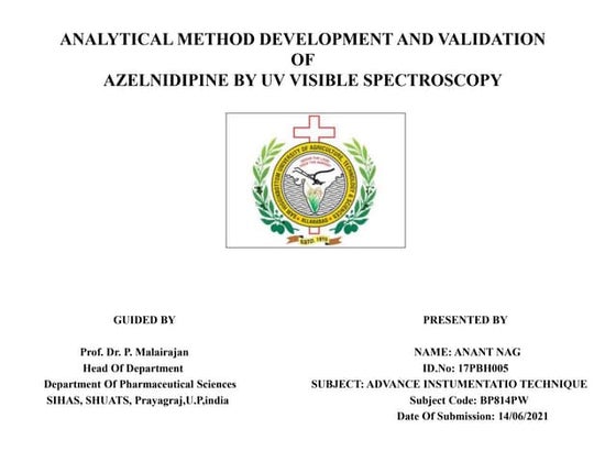 Uv Spectrophotometric Method Development And Validation For Quantitative Estimation Of