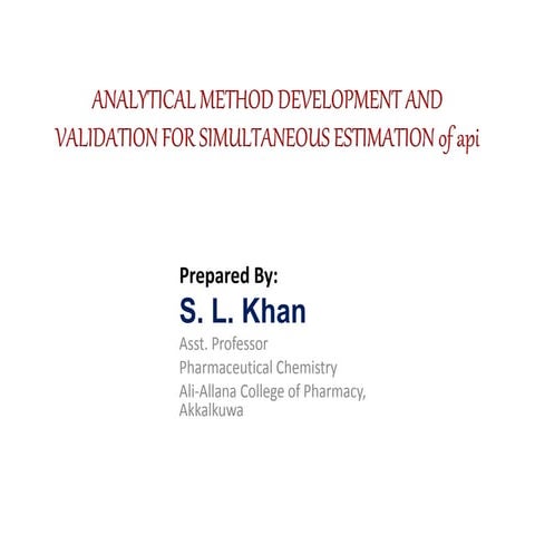 Overview of analytical method validation
