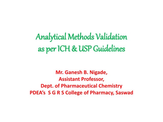 Validation Of Analytical Procedures Q2 R2 Pptx