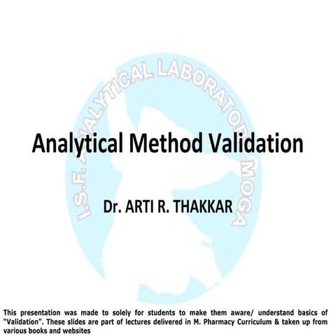 Analytical method validation