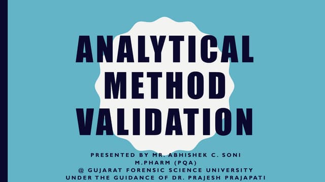 Analytical Method Validation Pptx