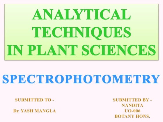Absorption and action spectrum | PPTX