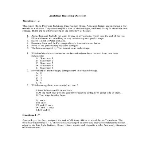 Analyticalreasoning Pdf