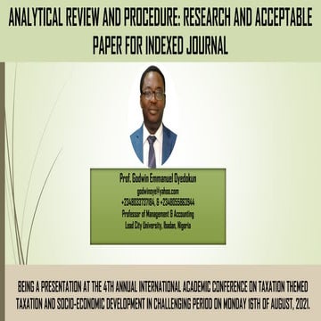 ANALYTICAL REVIEW AND PROCEDURE: RESEARCH AND ACCEPTABLE PAPER FOR ...