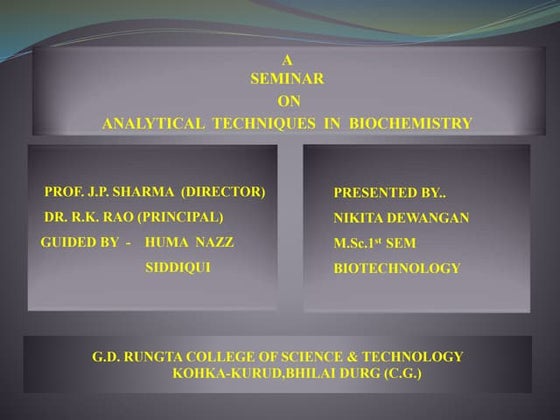 Analytical techniques | PPT