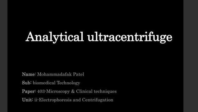 Analytical Ultracentrifugation 06 | PPT