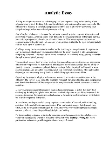 Process Analysis Essay Sample. East Texas Baptist University | PDF