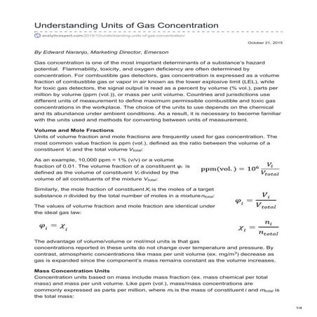 Understanding units of gas concentration | PDF