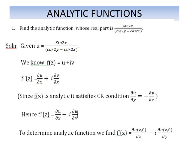Analytic Functions Pptx