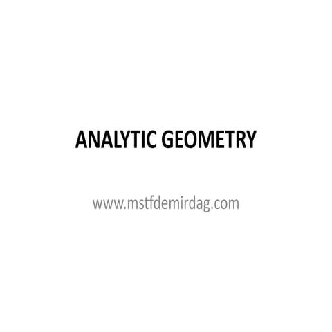 Analytic geometry | PPTX