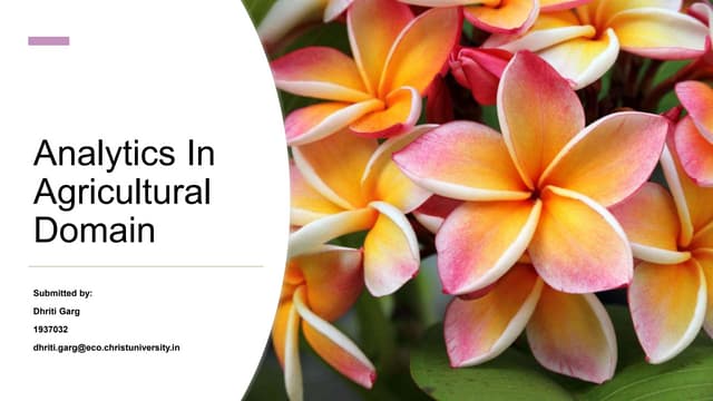 Analytics In Agricultural Domain Ppt