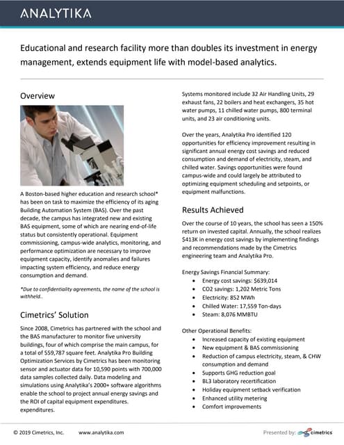 Case Study: Johnson Controls and Optimum Energy | PDF