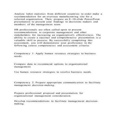 Analyze labor statistics from different countries in order make a re | PDF