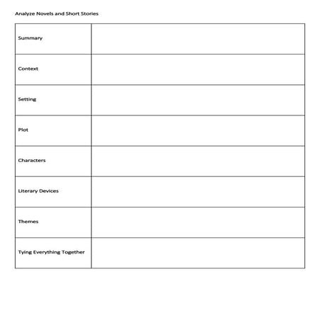 Analyze Novels and Short Stories.doc