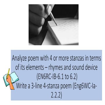 Analyze poem with 4 or more stanzas in terms of its elements – rhymes ...