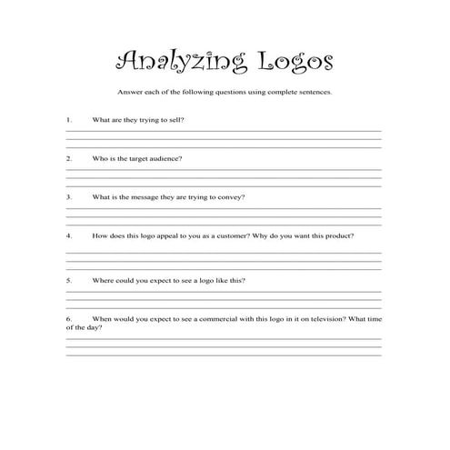 Analyzing logos-worksheet | PDF