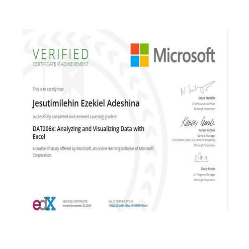 Analyzing And Visualizing Data With Excel Ppt