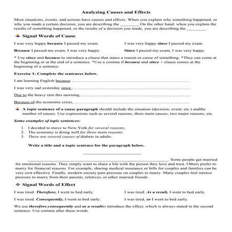 cause & effect paragraph | PPT