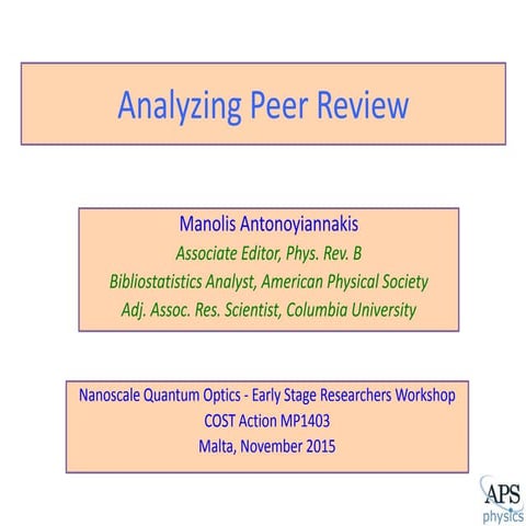 Analyzing Peer Review | PPTX