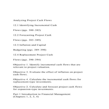 Analyzing Project Cash Flows12.1 Identifying Incremental C.docx