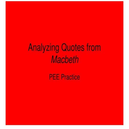 Analyzing Quotes From Macbeth | PDF