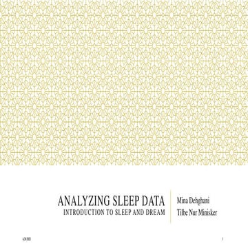 Analyzing sleep data by mina dehghani and tilnbe | PPT