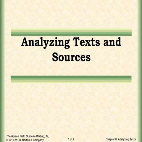 Analyzing texts and sources | PPTX