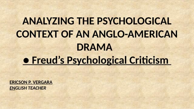 Psychoanalytic-Criticism for literary criticism | PPTX