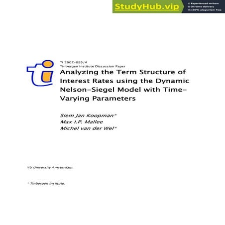 Analyzing The Term Structure Of Interest Rates Using The Dynamic Nelson ...