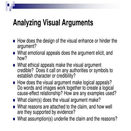 Analyzing Visual Arguments | PPT