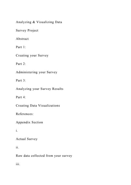 Analyzing And Visualizing Datasurvey Projectabstractpart 1docx 5280