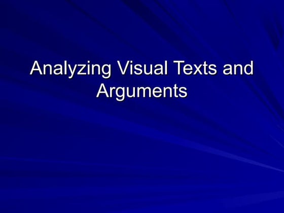 Analyzing visual texts | PPT