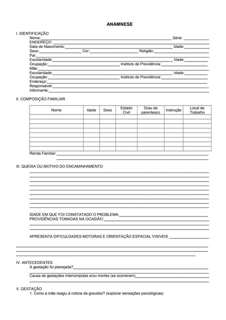 Ficha anamnese idoso ok | PDF