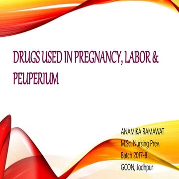 Drugs used in pregnancy, labor and puerperium | PPTX