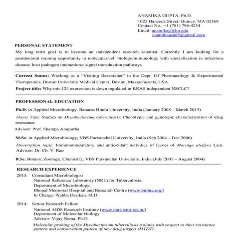Anamika cv | PDF
